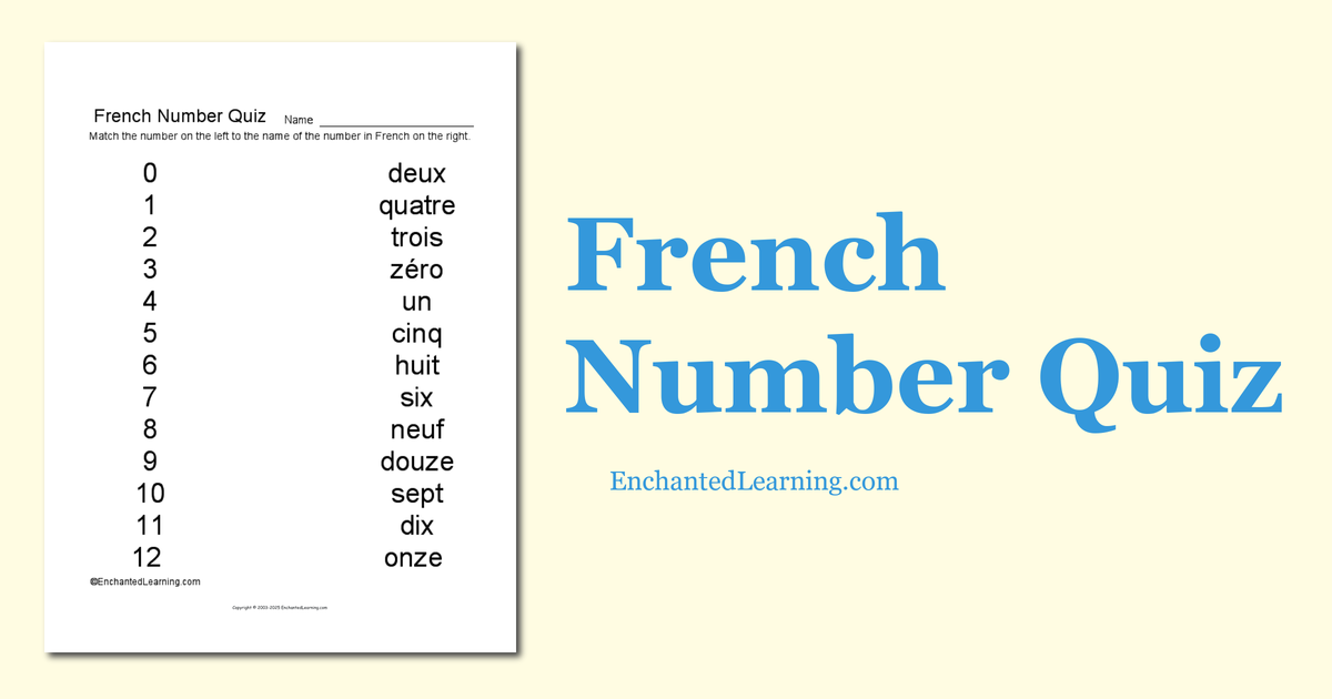 Numbers In French
