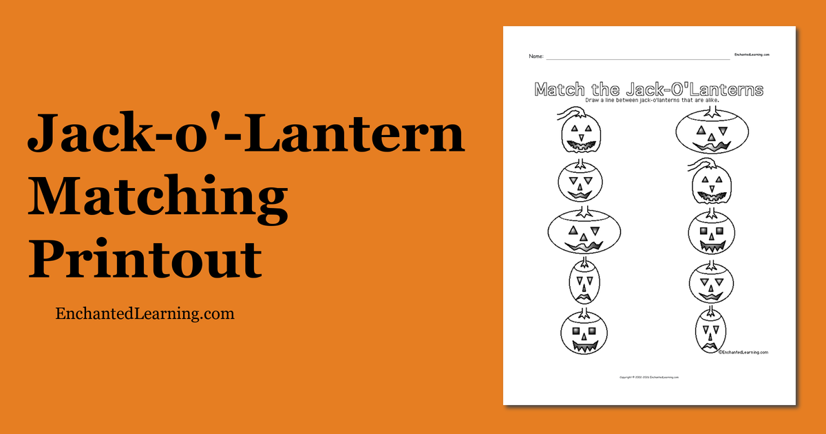 Jack-o'-Lantern Matching Printout - Enchanted Learning