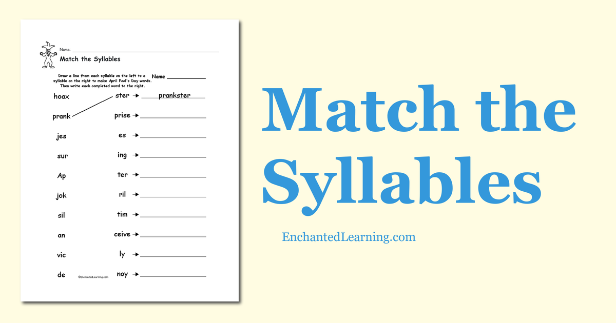 Match the Syllables - Enchanted Learning