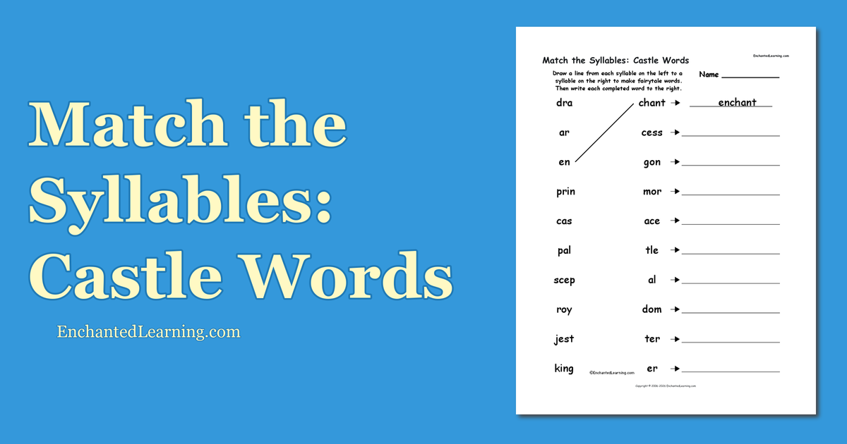Match the Syllables: Castle Words - Enchanted Learning