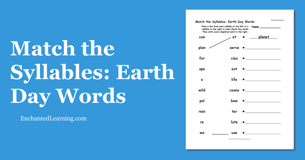 Match the Syllables: Earth Day Words - Enchanted Learning