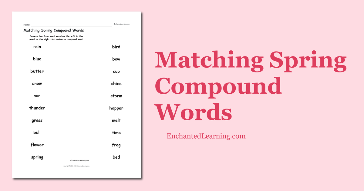 Matching Spring Compound Words - Enchanted Learning