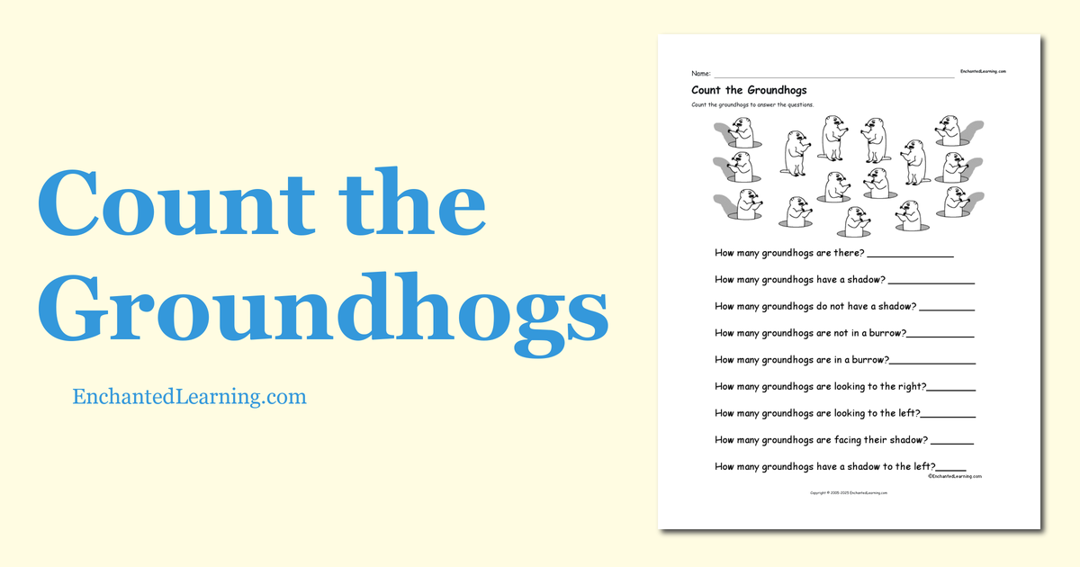 Count the Groundhogs Printout - Enchanted Learning