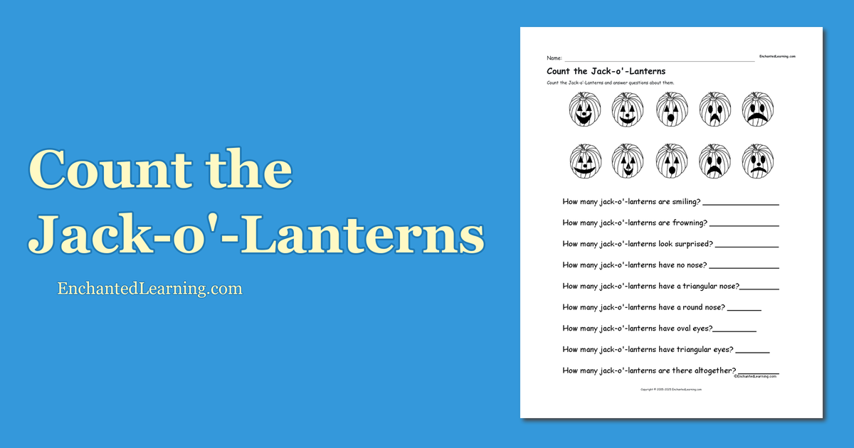 Count the Jack-o'-Lanterns Printout - Enchanted Learning