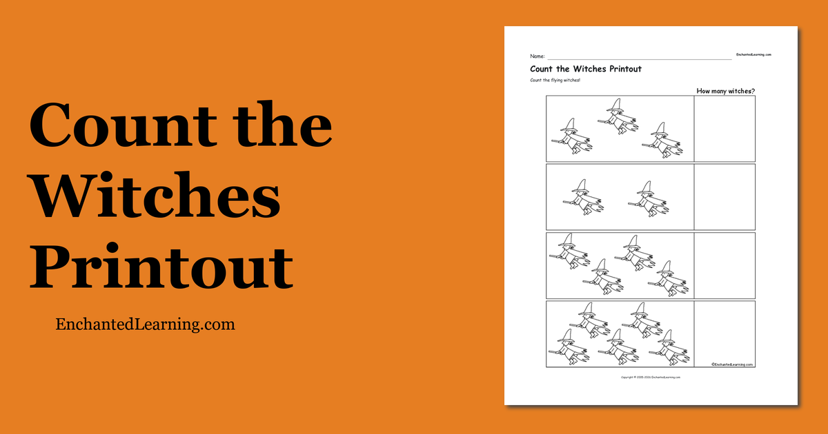 Count the Witches Printout - Enchanted Learning