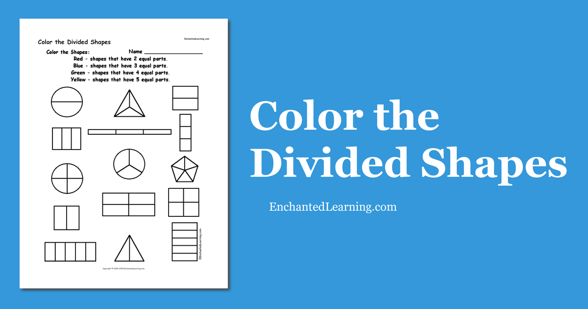 Color the Divided Shapes - Enchanted Learning