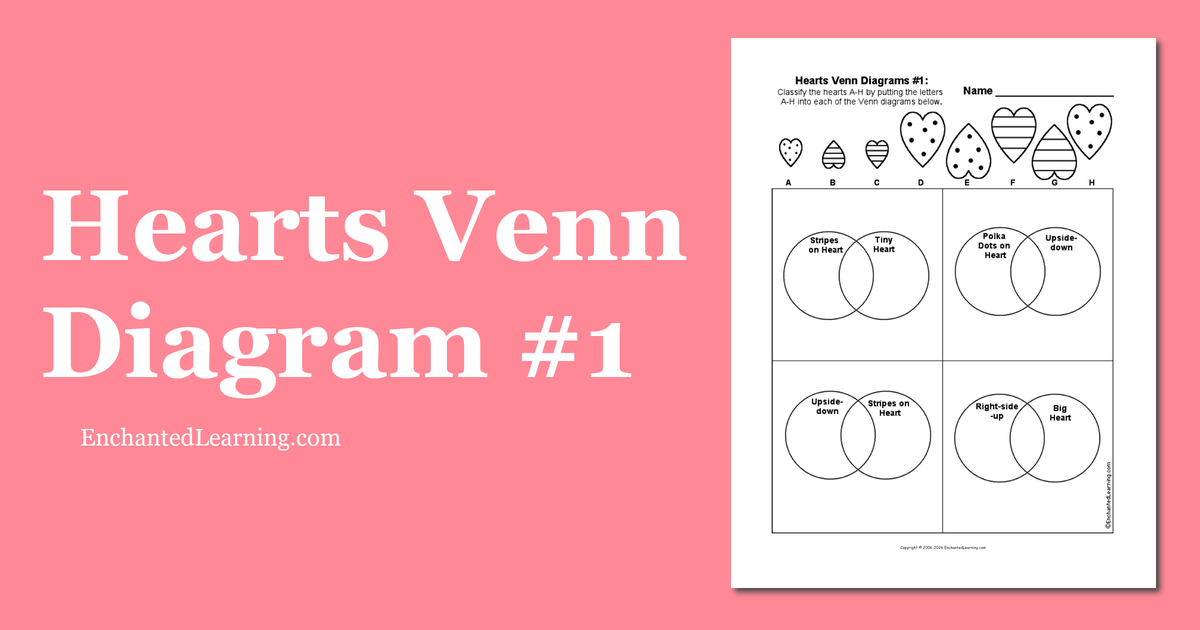 Hearts Venn Diagram #1 - Enchanted Learning