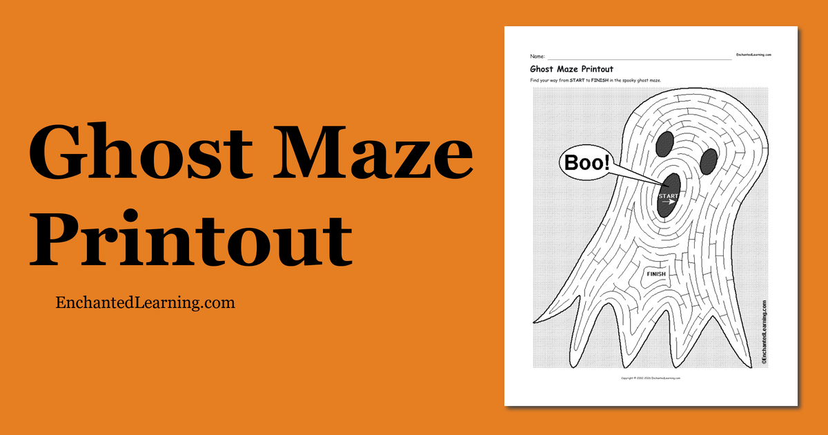 Ghost Maze Printout - Enchanted Learning