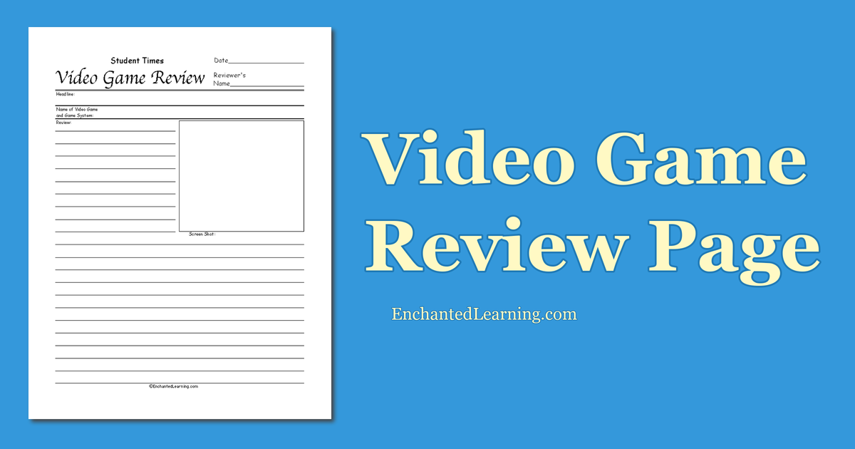 Video Game Review Page - Enchanted Learning
