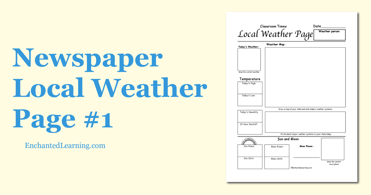 Newspaper Local Weather Page #1 - Enchanted Learning