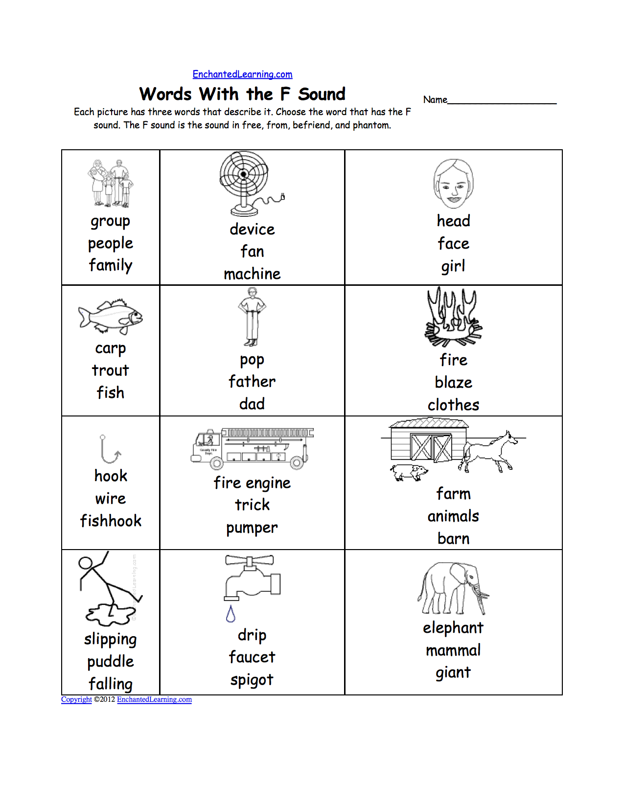 Letter F Alphabet Activities At EnchantedLearning Letter F Alphabet Activities At EnchantedLearning