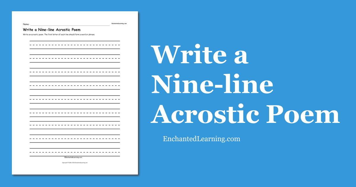 Write a Nine-line Acrostic Poem - Enchanted Learning