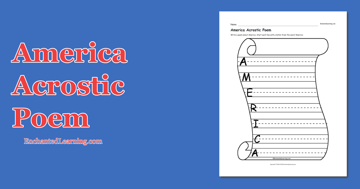 America Acrostic Poem - Enchanted Learning