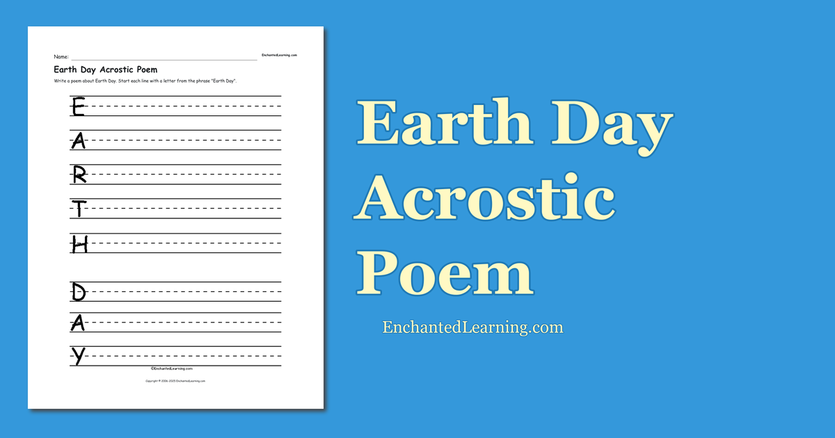 Earth Day Acrostic Poem - Enchanted Learning