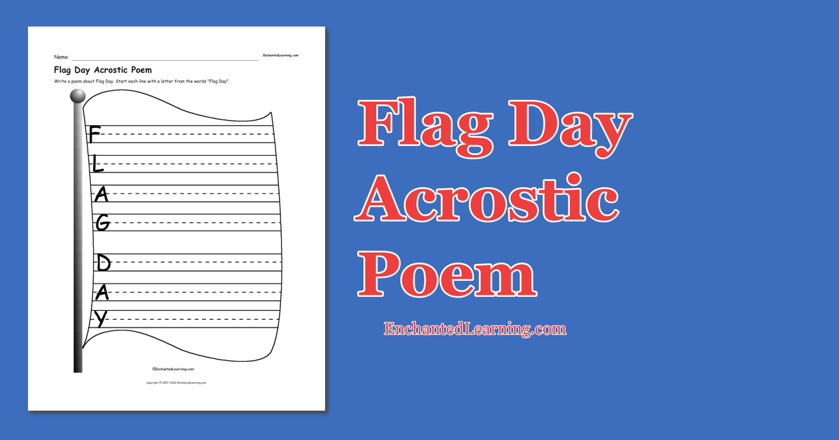 Flag Day Acrostic Poem - Enchanted Learning