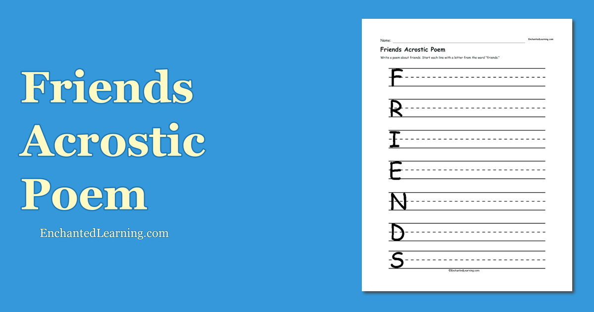 Friends Acrostic Poem - Enchanted Learning