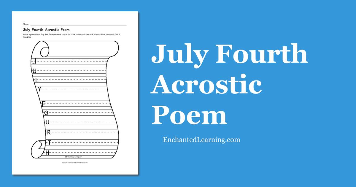 July 4th Acrostic Poem - Enchanted Learning