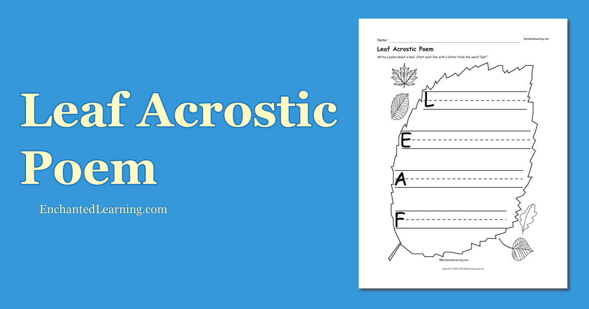 Leaf Acrostic Poem - Enchanted Learning