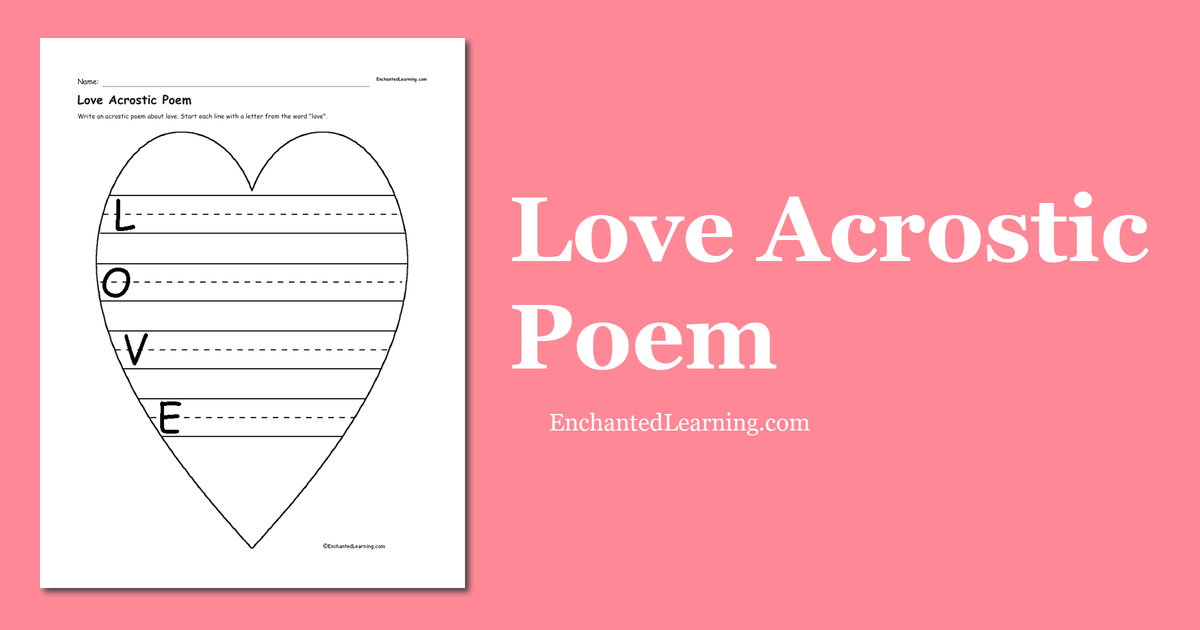 Love Acrostic Poem - Enchanted Learning