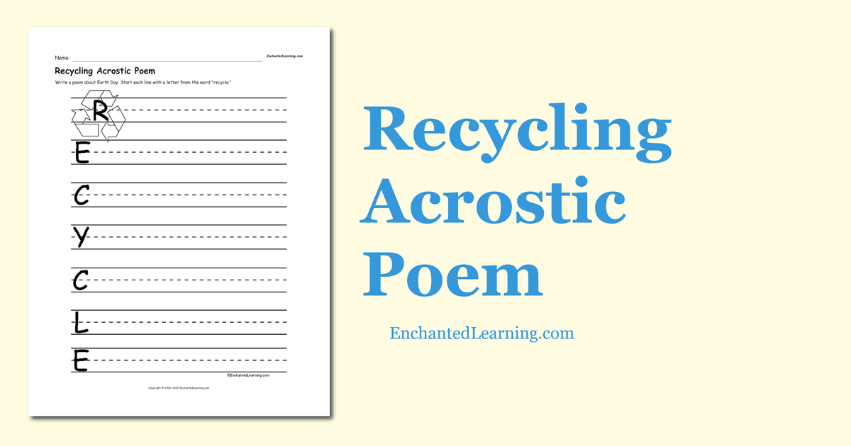 Recycling Acrostic Poem - Enchanted Learning