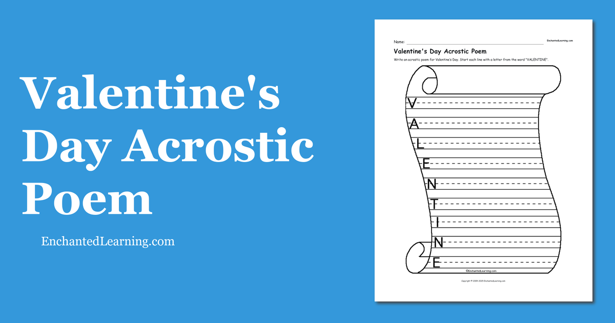 Valentine Acrostic Poem Valentine's Day Acrostic Poems | Valentine's