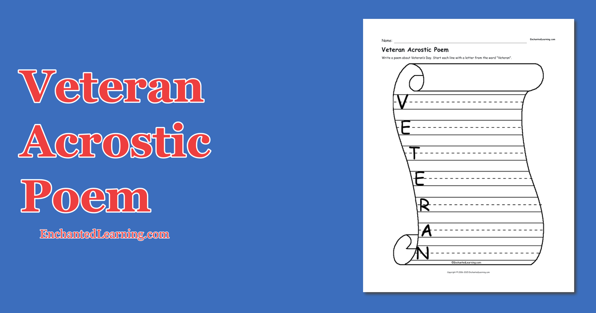 Veteran Acrostic Poem - Enchanted Learning
