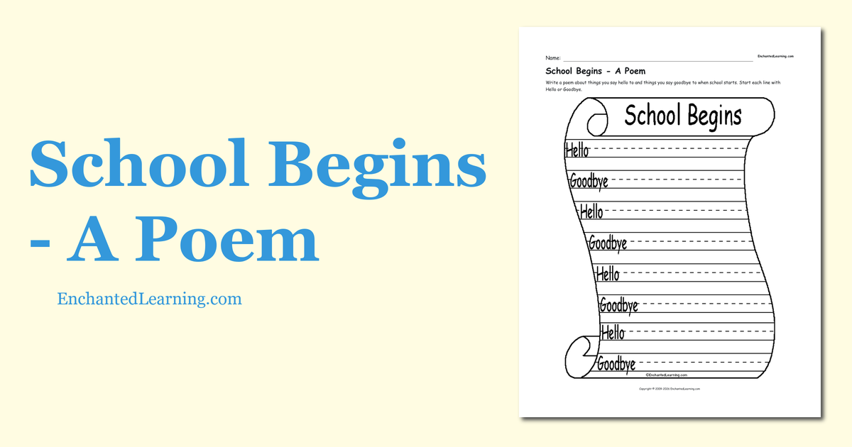 School Begins - A Poem - Enchanted Learning