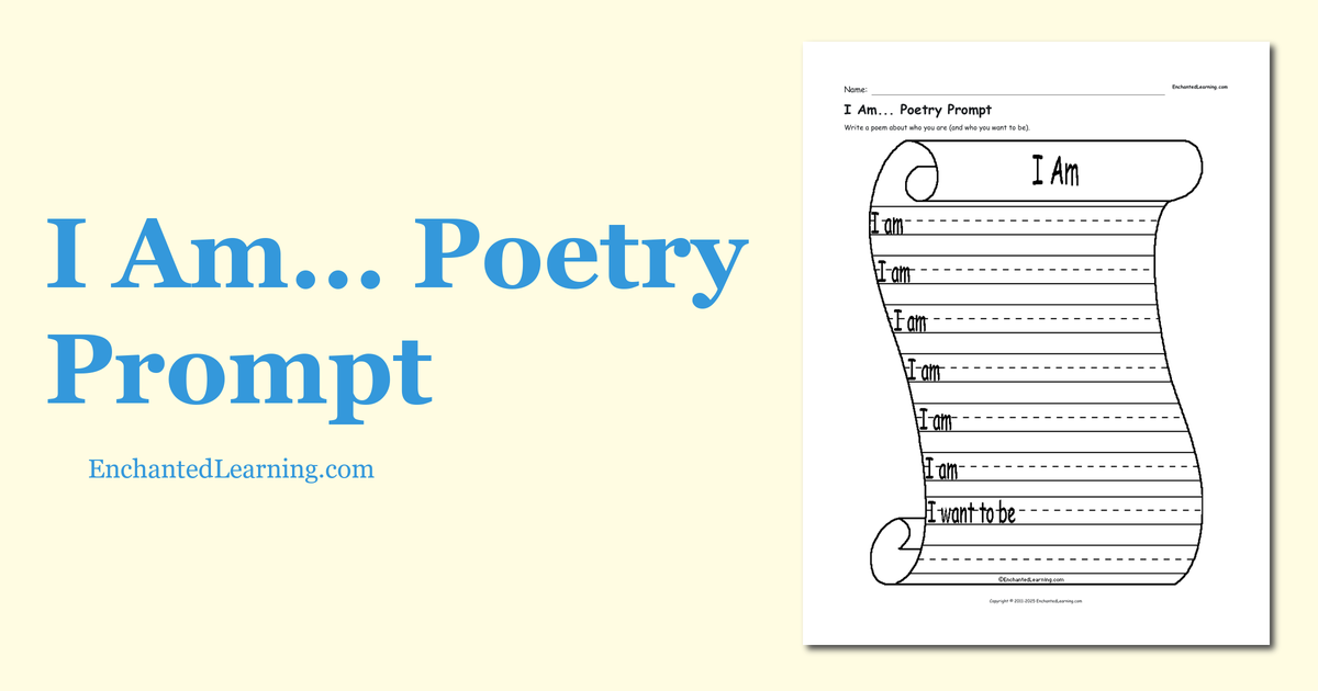 I Am... Poetry Prompt - Enchanted Learning