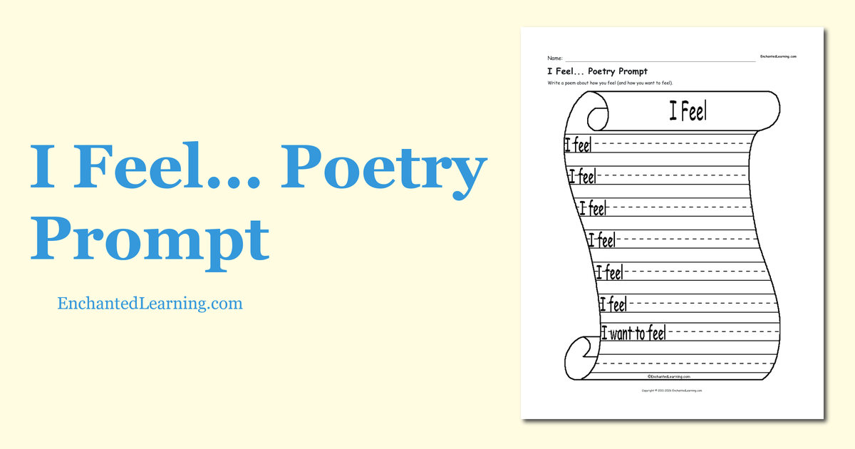 I Feel... Poetry Prompt - Enchanted Learning