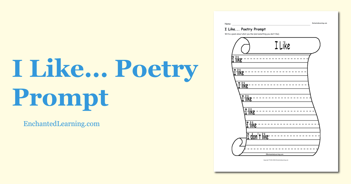 I Like... Poetry Prompt - Enchanted Learning