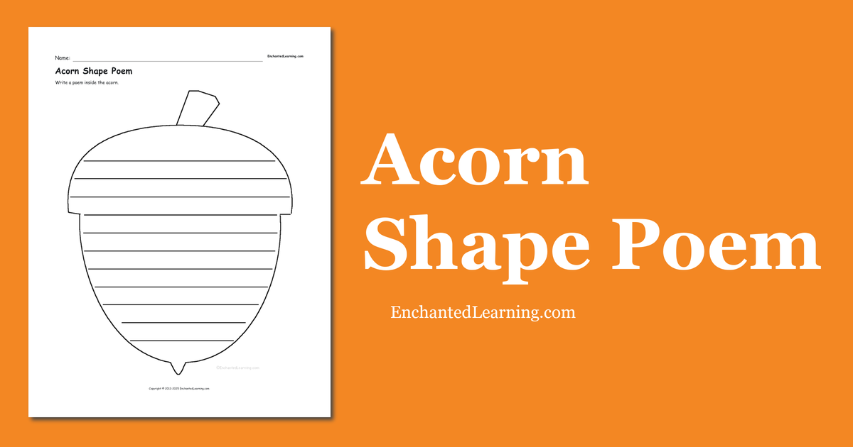 Acorn Shape Poem - Enchanted Learning