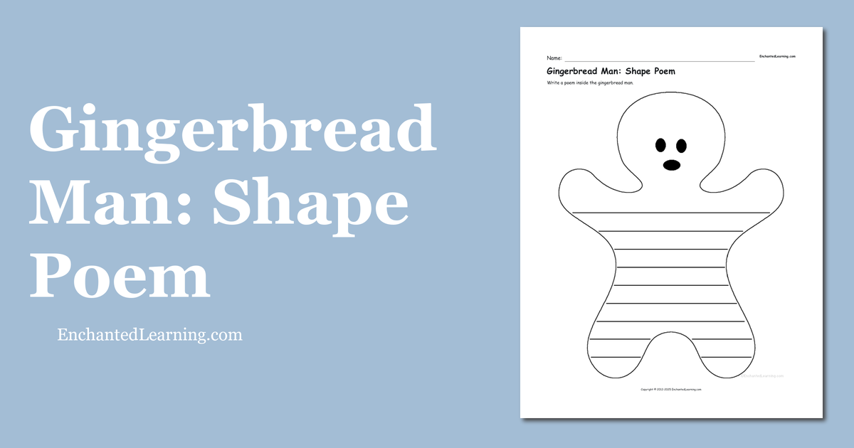 Gingerbread Man: Shape Poem - Enchanted Learning