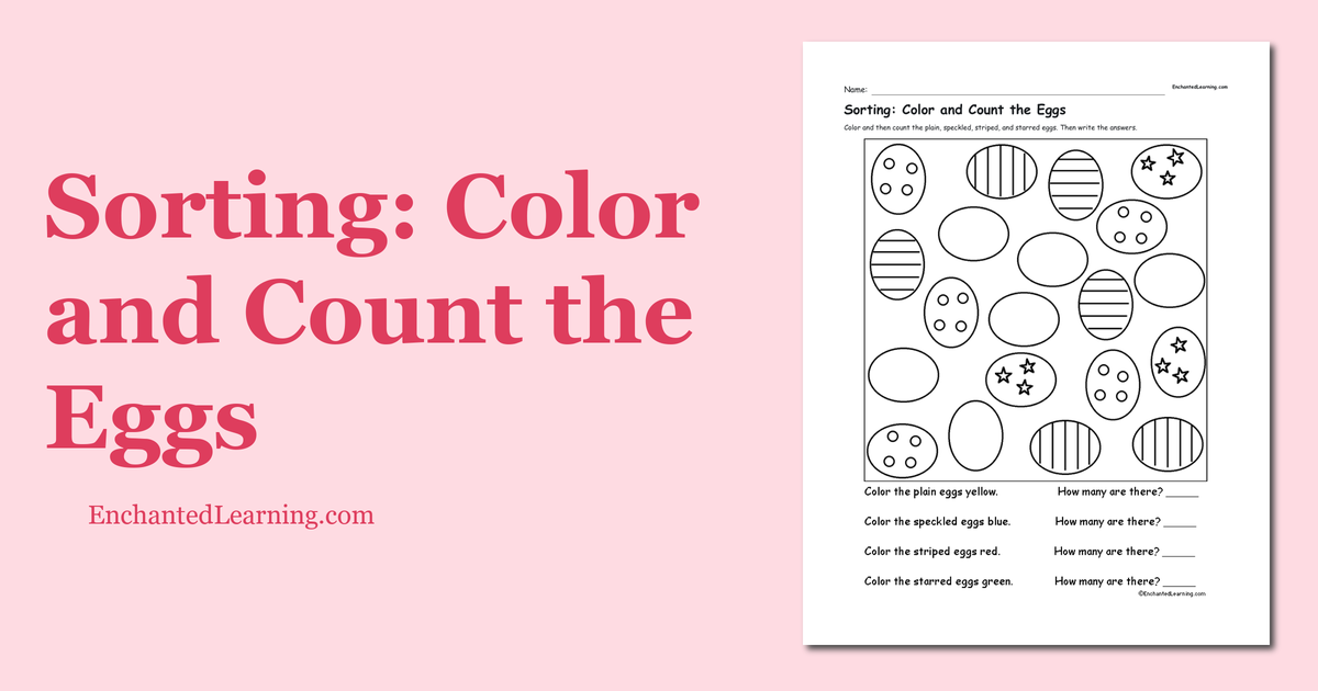 Sorting: Color and Count the Eggs - Enchanted Learning