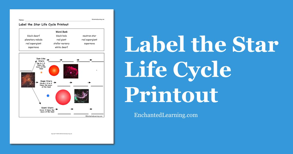 Label the Star Life Cycle Printout - Enchanted Learning