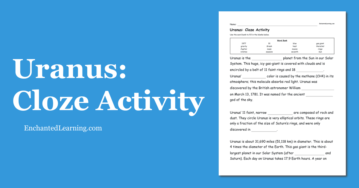 Uranus: Cloze Activity - Enchanted Learning