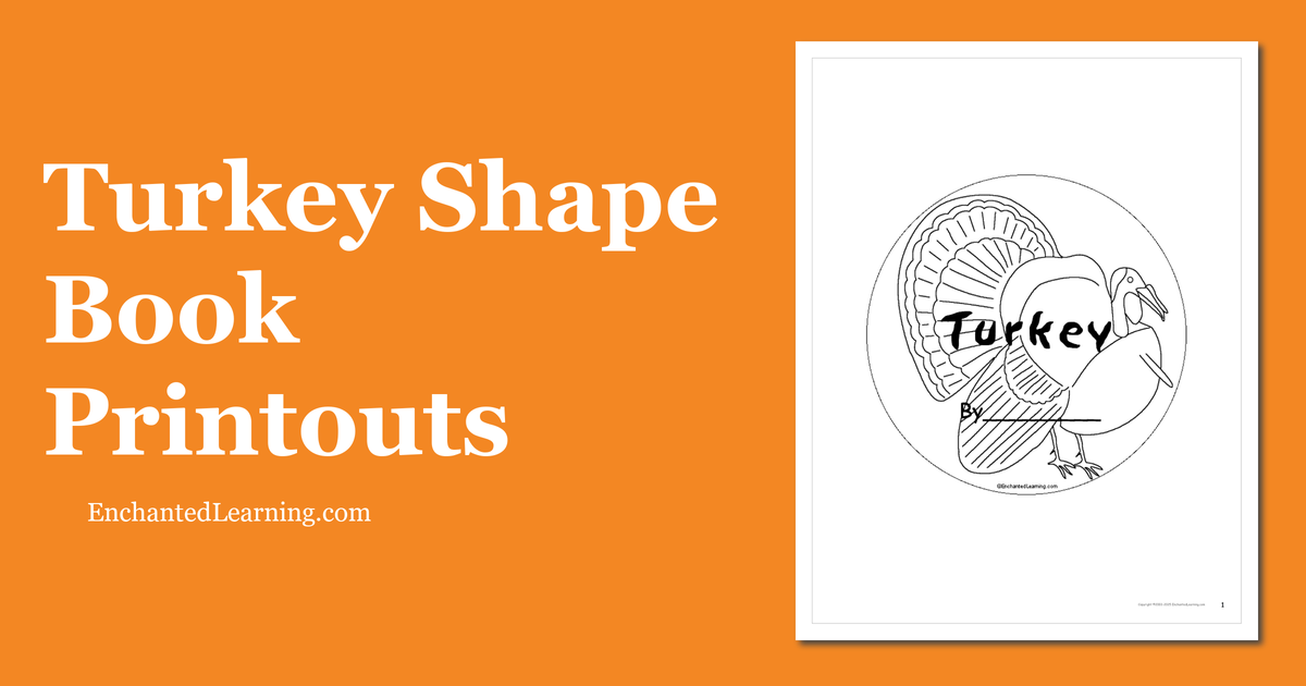 Turkey Shape Book Printouts - Enchanted Learning