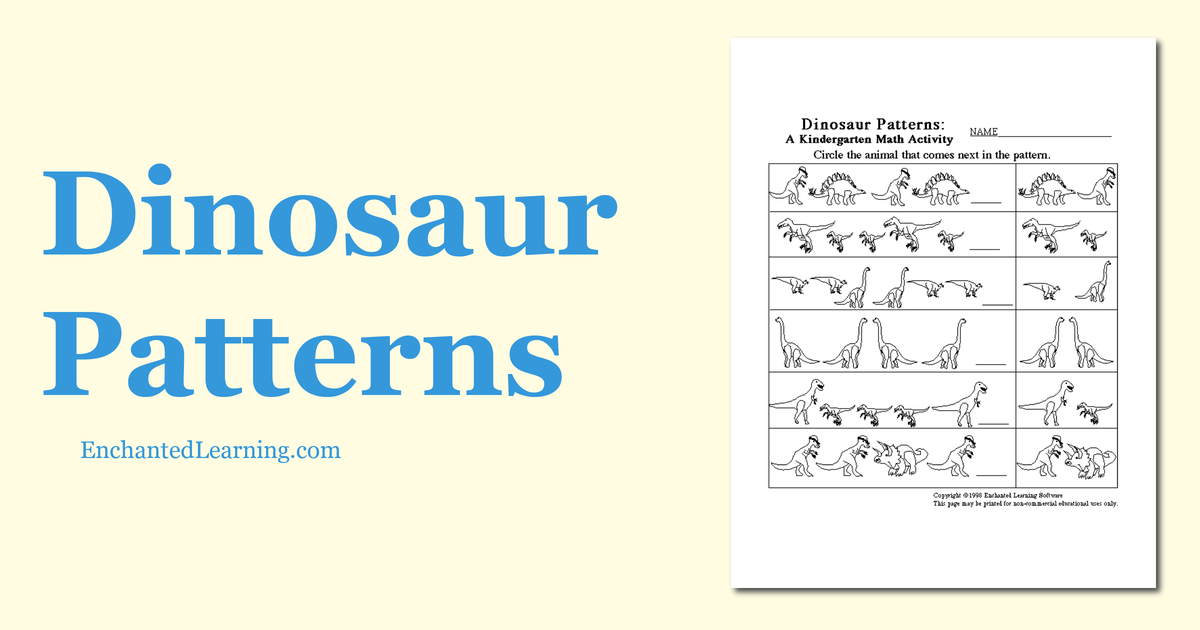 Dinosaur Patterns - Enchanted Learning