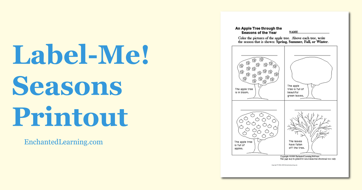 Label-Me! Seasons Printout - Enchanted Learning