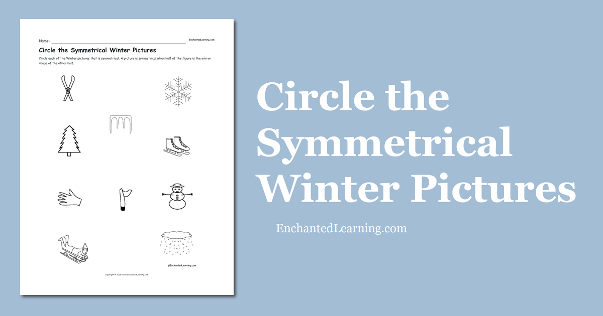 Circle the Symmetrical Winter Pictures - Enchanted Learning