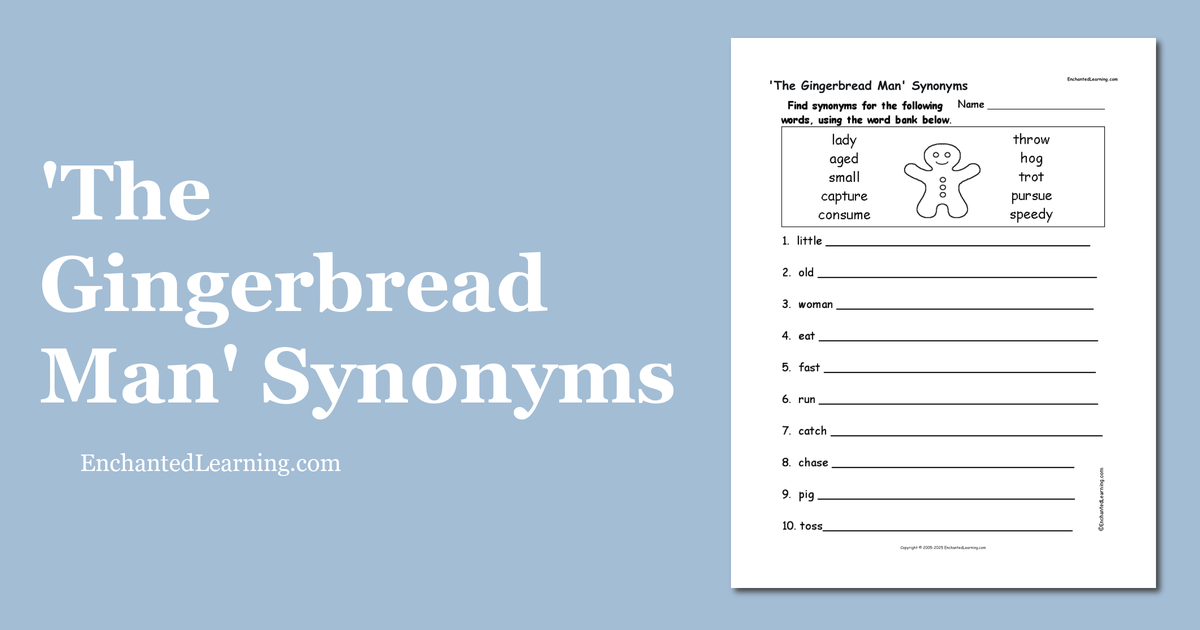 'The Gingerbread Man' Synonyms - Enchanted Learning