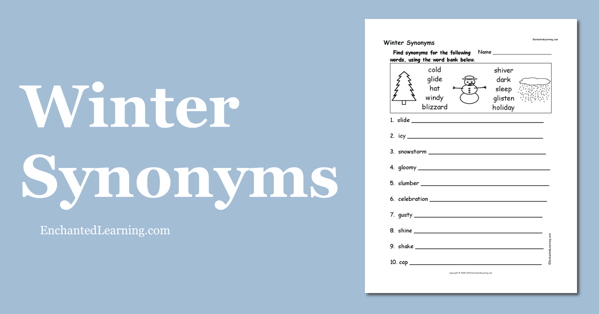 Winter Synonyms - Enchanted Learning