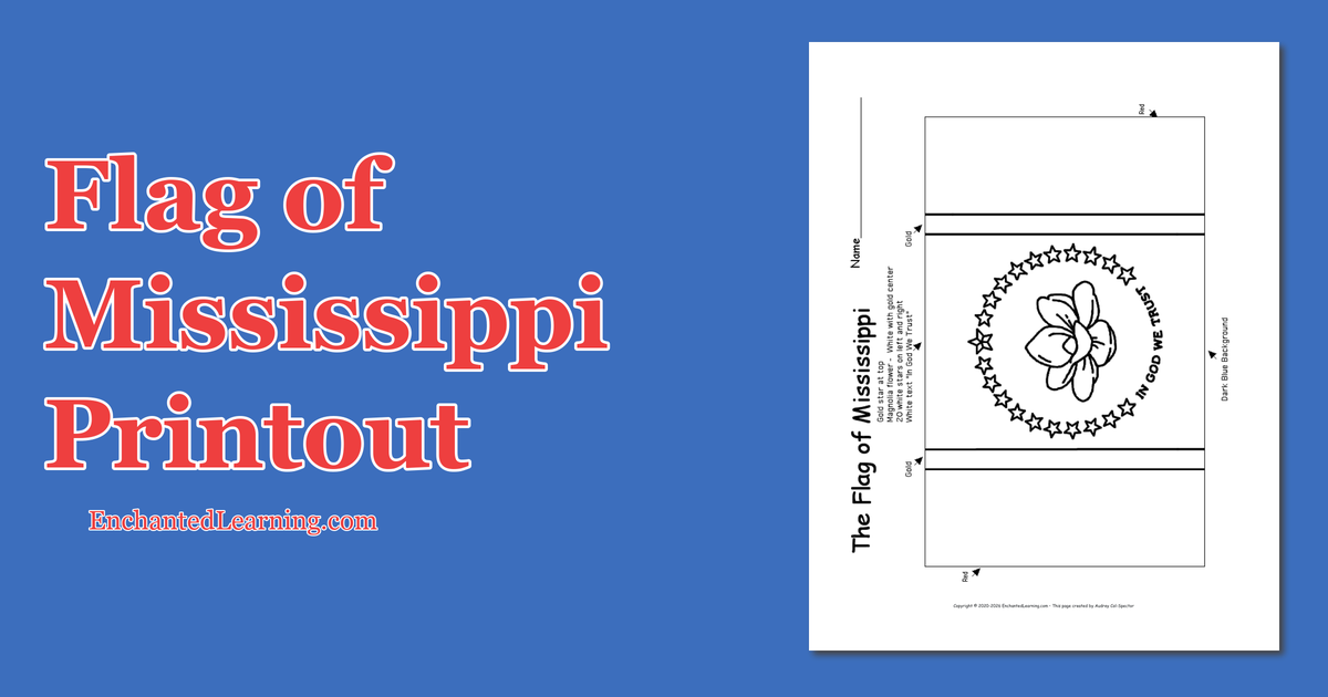 Mississippi Flag Coloring Page