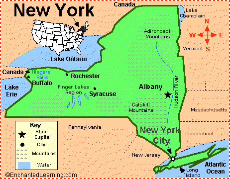 New York Map Enchanted Learning