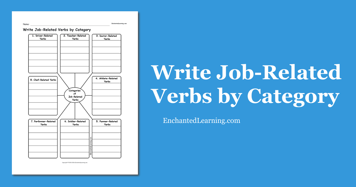 Write Job-Related Verbs by Category - Enchanted Learning