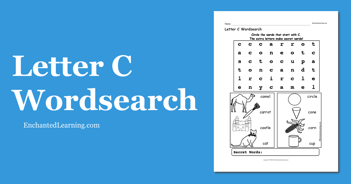 Letter C Wordsearch - Enchanted Learning