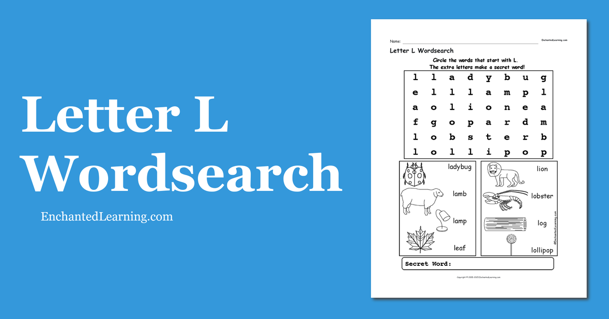 Letter L Wordsearch - Enchanted Learning