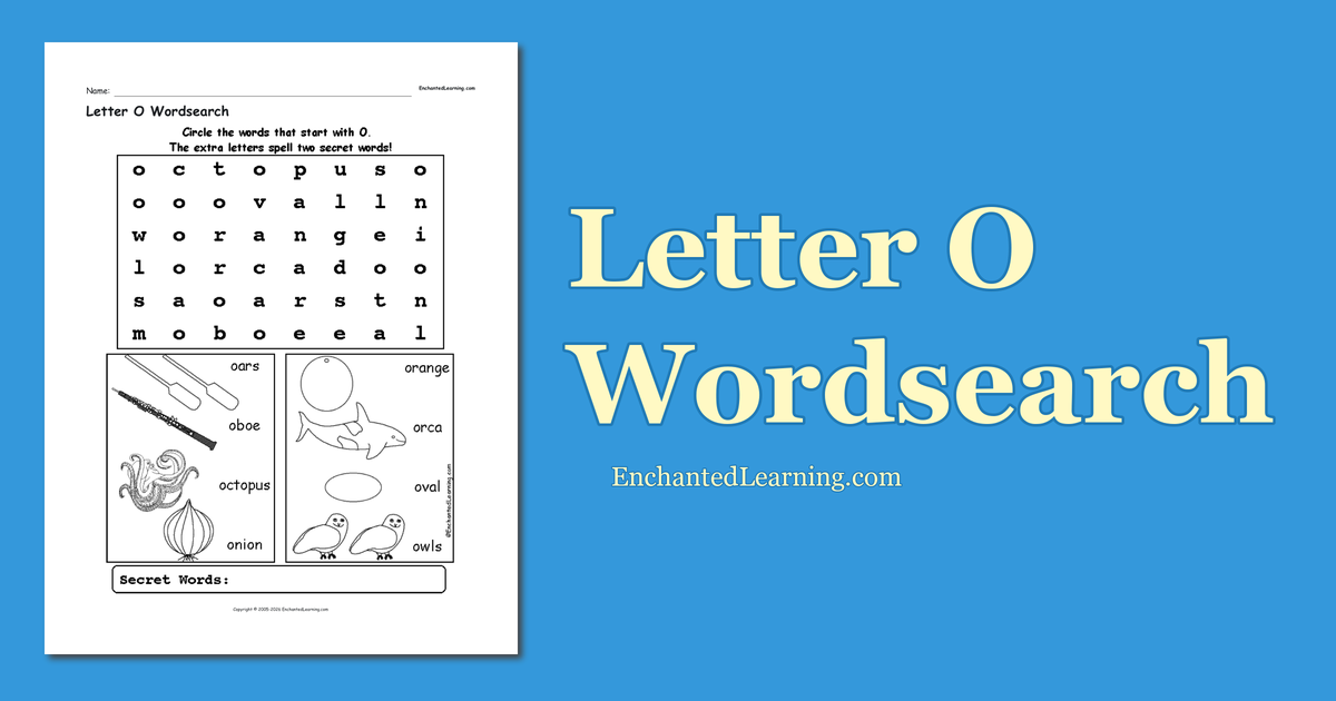 Letter O Wordsearch - Enchanted Learning