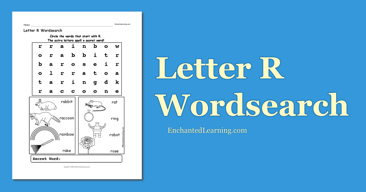 Letter R Wordsearch - Enchanted Learning