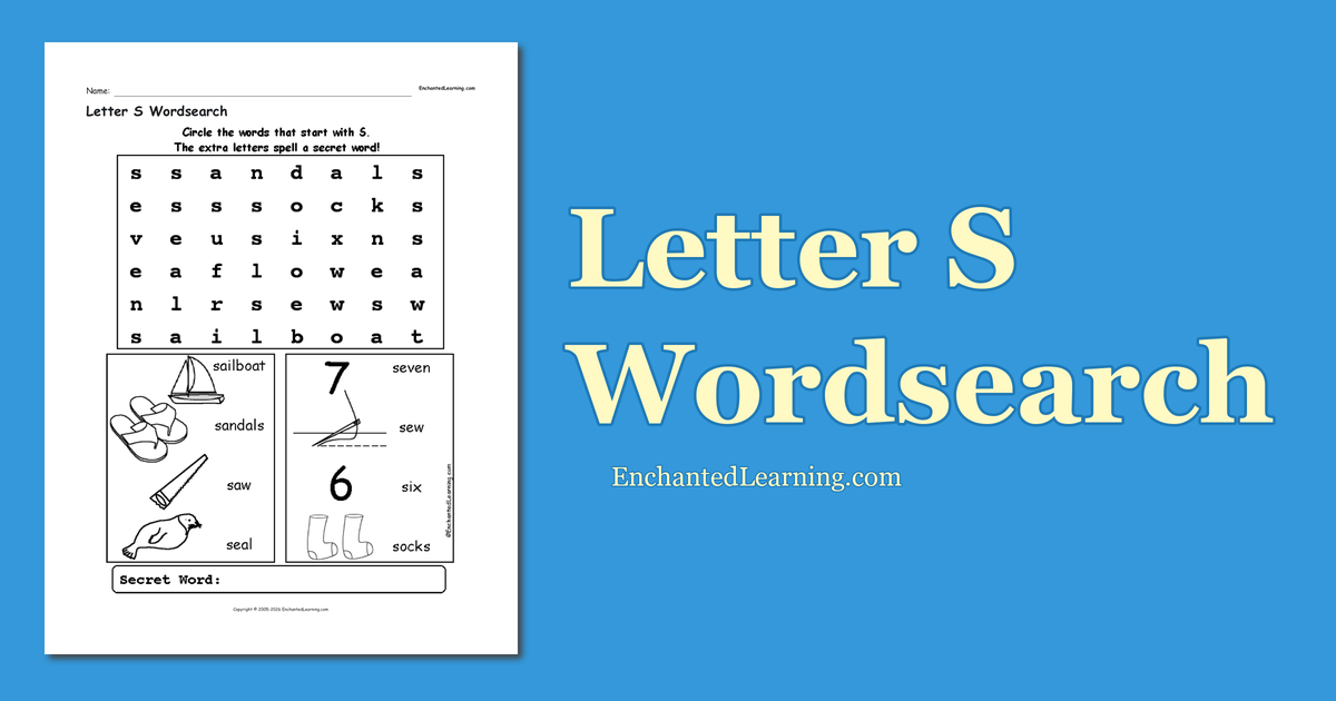 Letter S Wordsearch - Enchanted Learning