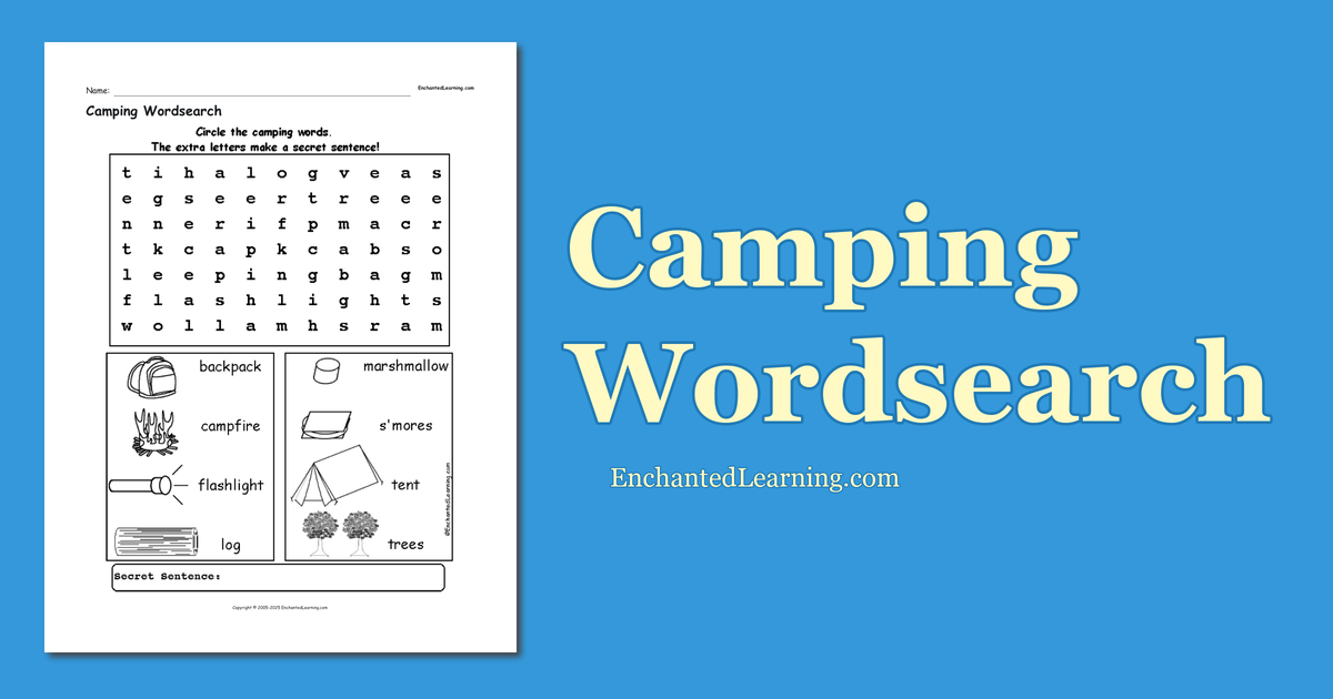 Camping Wordsearch - Enchanted Learning